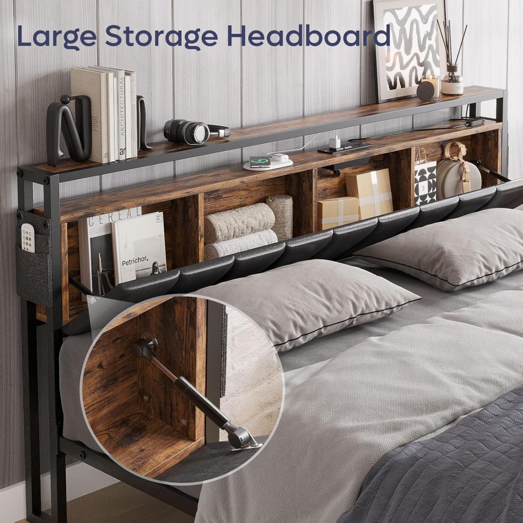 Bestier King Bed Frame with Hidden Storage Headboard Review - JMARTs HAUNT